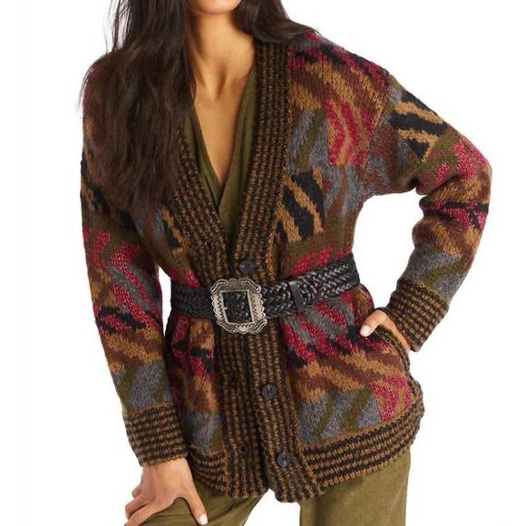 ALLISON NEW YORK | Sweaters | New Allison New York Aztec Chunky Cardi ...